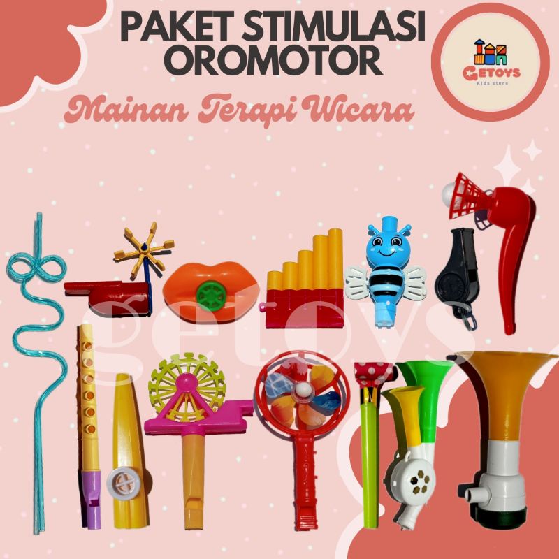 Jual (GE TOYS) PAKET 14 PCS ALAT TIUP ALAT TERAPI WICARA/ STIMULASI ...