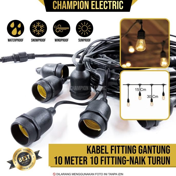 Jual Kabel Fitting Gantung 10M 10Meter 10 M Meter Lampu Cafe Dekorasi ...