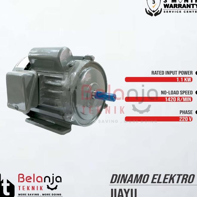 Jual Mesin Dinamo - Electro Motor Jiayu 1.5 Hp 1 Phase 4 Pole | Shopee Indonesia