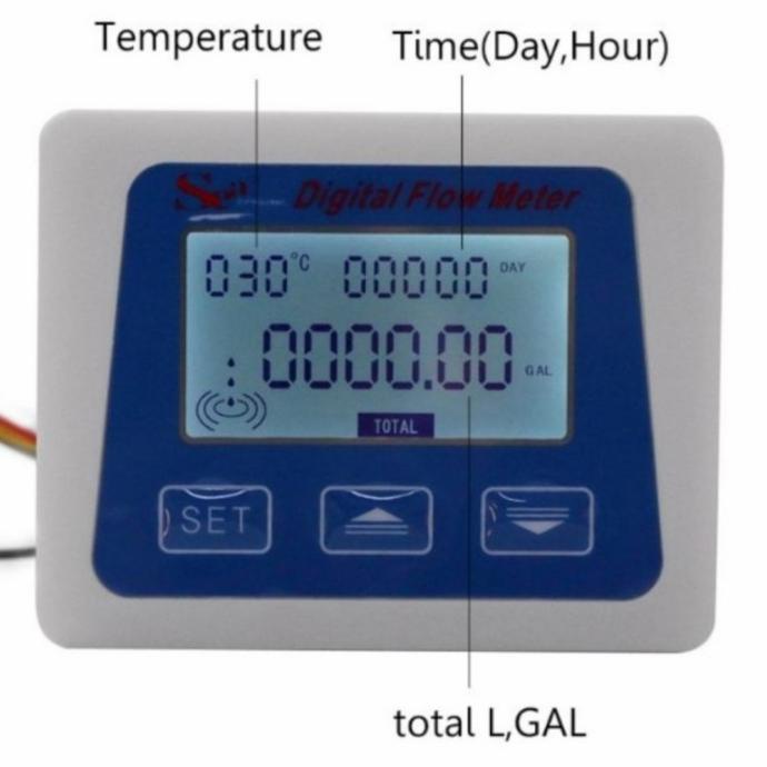 Jual Digital Flow Meter Control Display With Flow Sensor 1/2 Inch Lcd-S ...