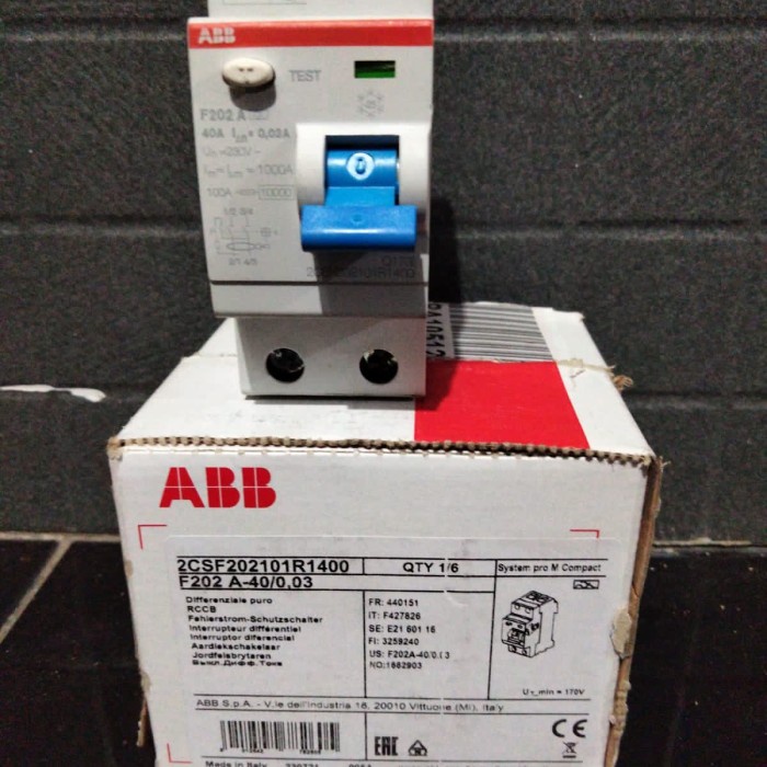 Jual [New] Rccb Abb 2P 40A 2Csf202101R1400 30Ma Limited | Shopee Indonesia