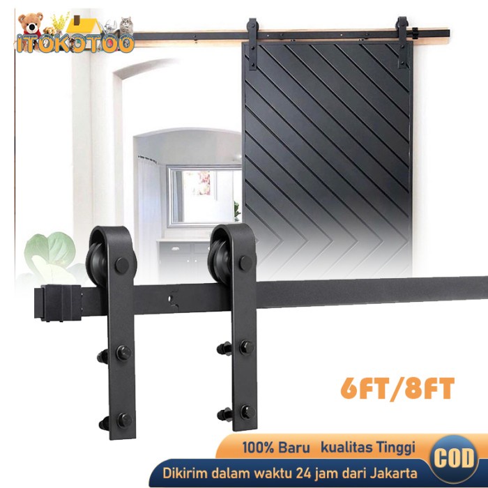 Jual 6FT/8FT REL PINTU GESER INDUSTRIAL BARN DOOR SLIDING REL PINTU SLEDING | Shopee Indonesia