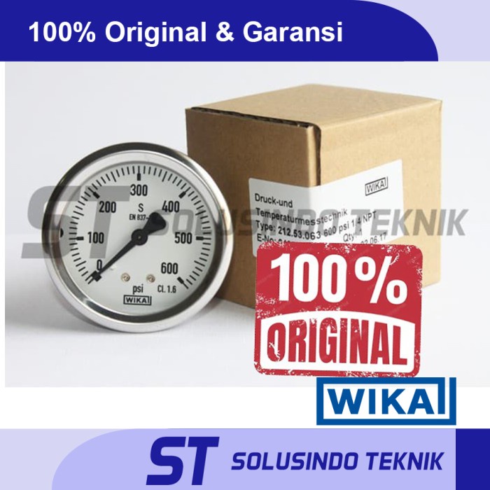 Jual Baru Wika Pressure Gauge 212.53.063 Range 600 2000 3000 Psi Bisa Sameday | Shopee Indonesia