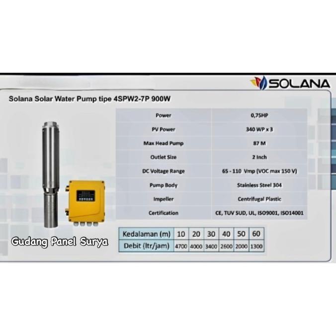 Jual Submersible Pump Pompa Celup Tenaga Surya Solana 900Watt + Controller | Shopee Indonesia