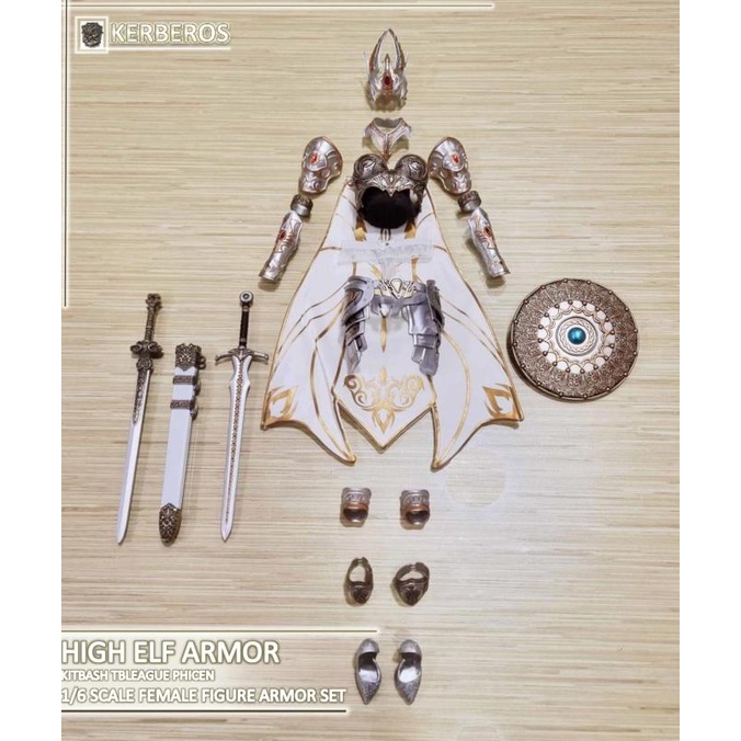 Jual Kitbash Tbleague Phicen High Elf Female Figure Warrior Armor 1/6 ...