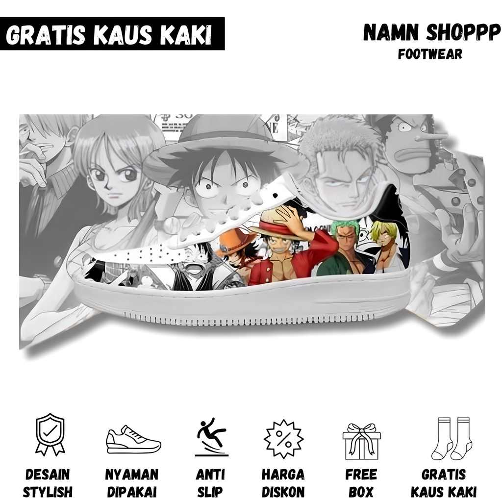Jual Sepatu Anime One Piece Karakter Luffy Gear 5 Zoro Sanji Sneakers ...