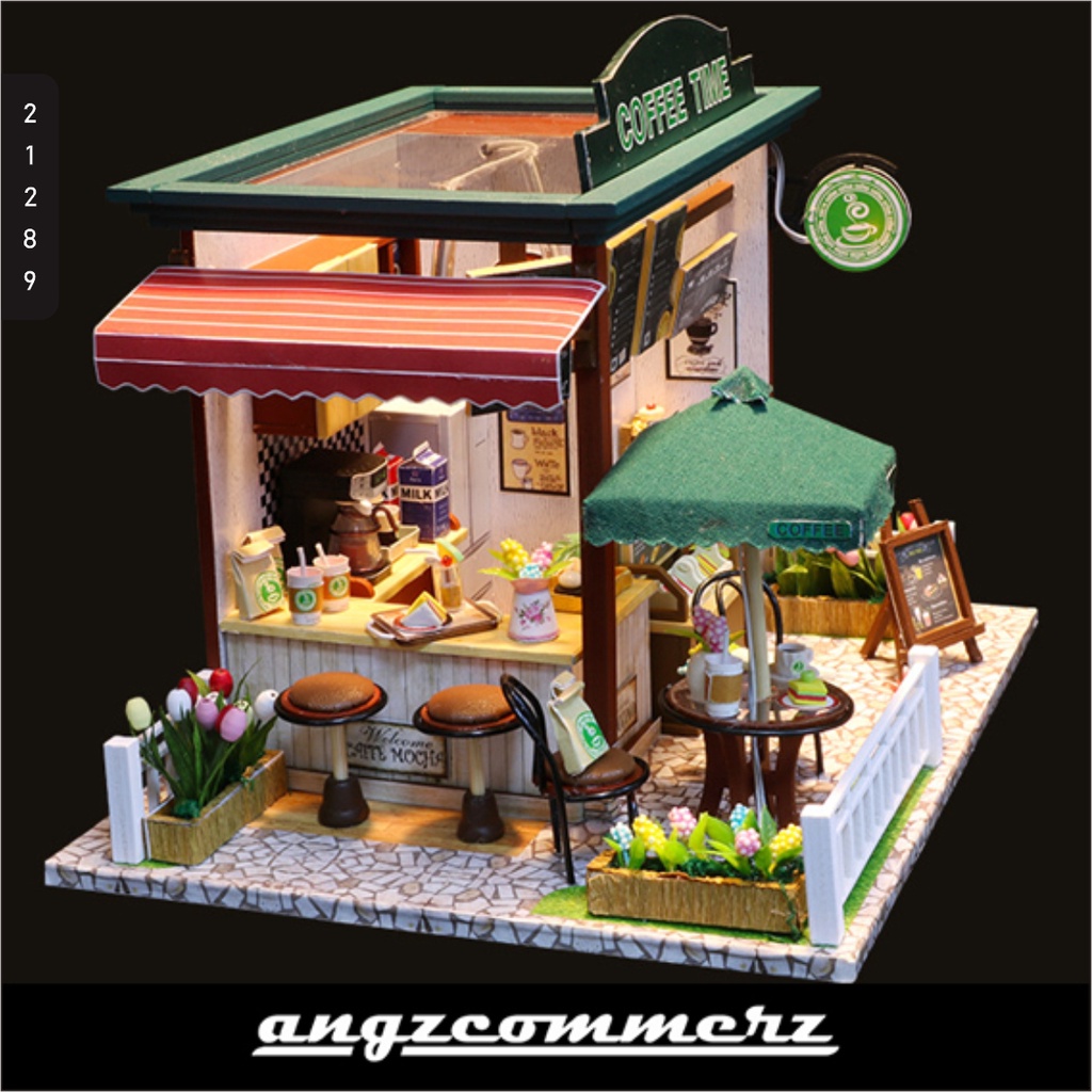 Jual DIY Kit Coffee Shop Model Miniature Miniatur Kafe 1 Set | Shopee ...