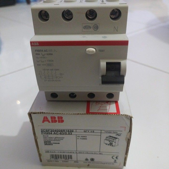 Jual Original Abb Elcb Rccb 4P 63A 30Ma Fh204 Bisa Gojek | Shopee Indonesia