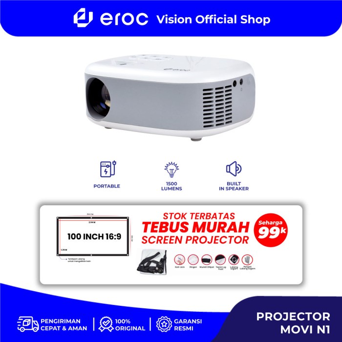 Jual Hawas Eroc Vision Projector -Built In Speaker - Lcd Display (Model ...