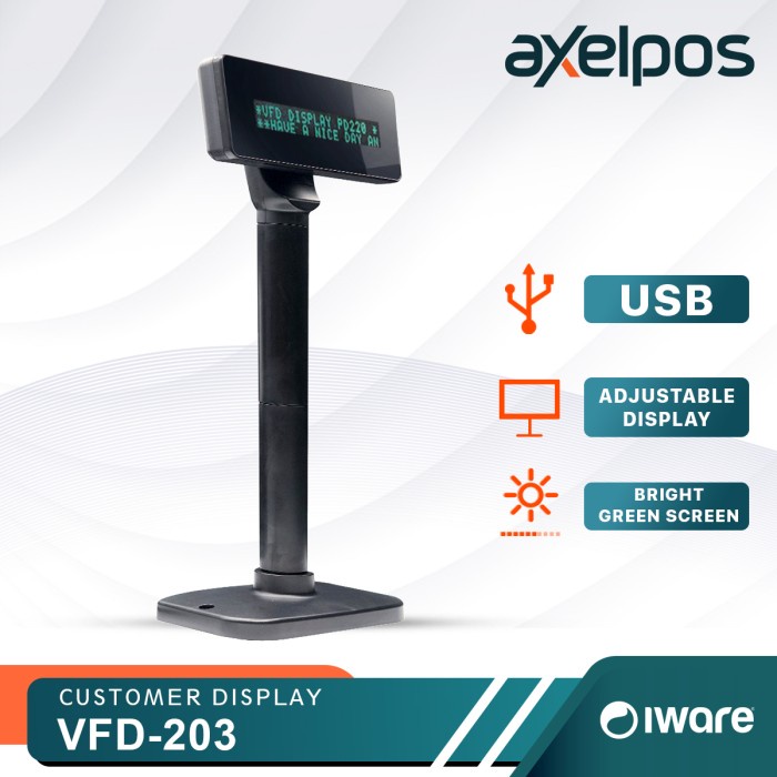 Jual Hawas Customer Display Indomaret Pole Display Vfd 203 - Vfd203 Usb ...