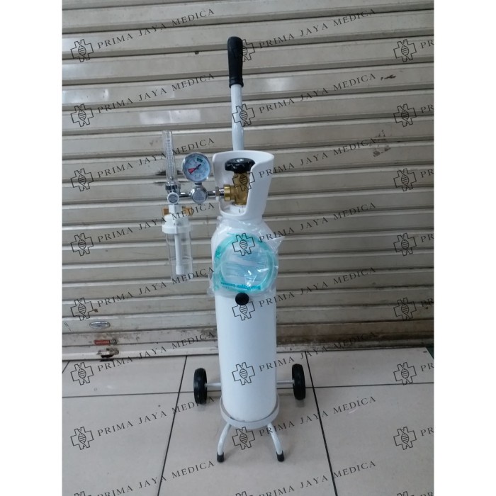 Jual New Tabung Oksigen 1 M3 Siap Pakai Tabung Regulator Trolley