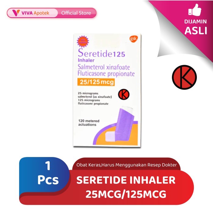 Jual Seretide Inhaler 25 mcg/125 mcg (120 Dosis) | Shopee Indonesia