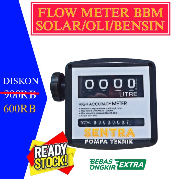 Jual Flow meter solar 1 inch Flowmeter BBM minyak dan oli 4 digit 1 ...