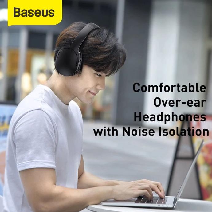 Jual BASEUS D02 FOLDABLE HEADPHONE BLUETOOTH WIRED/WIRELESS EARPHONE V5 ...