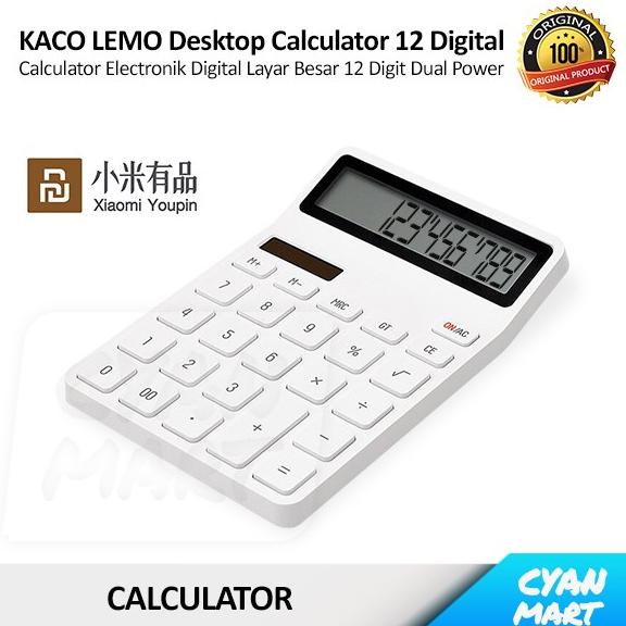 Jual Youpin KACO LEMO Elekctronic Calculator Digital Kalkulator 12 Digit | Shopee Indonesia