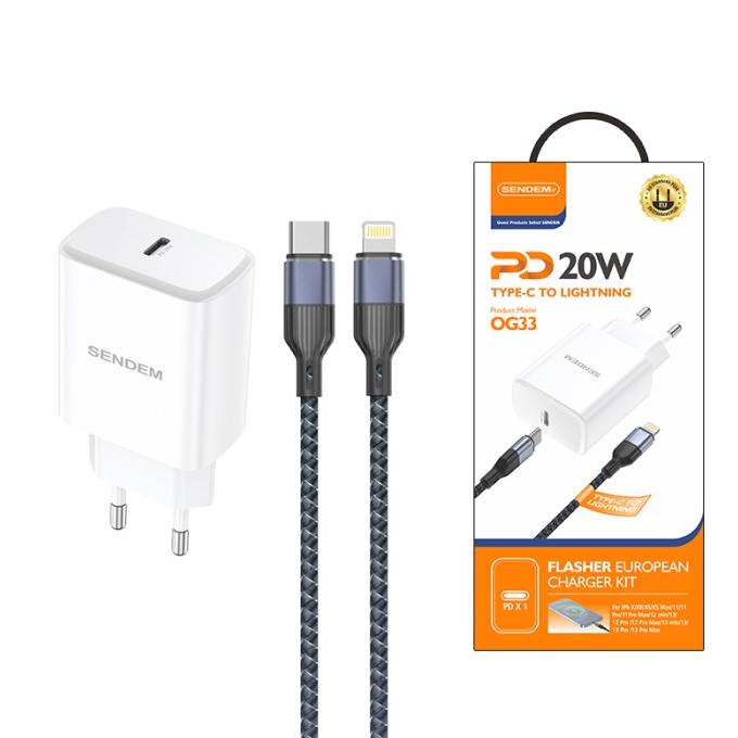 Jual Charger iPhone 11 12 13 14 Pro Max 20 Watt Fast Charging SENDEM ...
