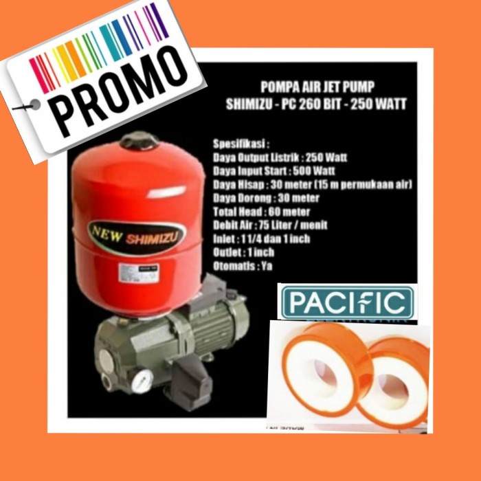 Jual [Original] Pompa Air Jet Pump Pc 260 Bit Shimizu Otomatis 30 Meter Bisa Sameday | Shopee ...
