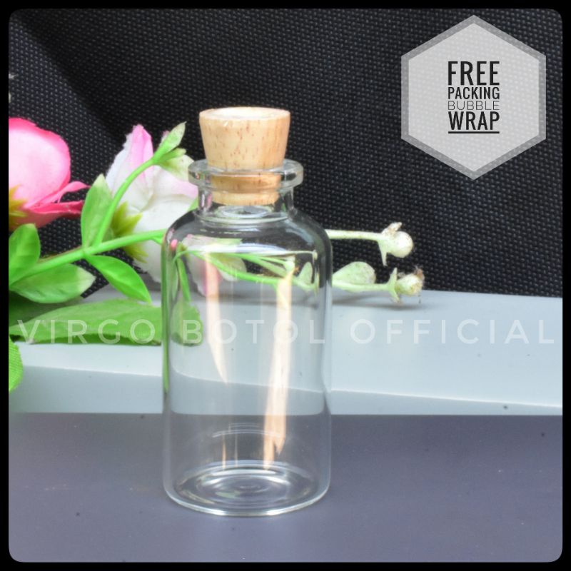 Jual Botol Kaca 25ml Tutup Kayu Gabus Craft - Natural | Shopee Indonesia