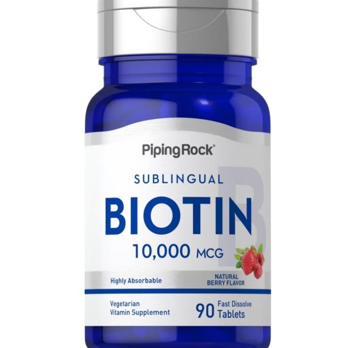 Jual Pipingrock Biotin 10000 Mcg Isi 90 Fast Dissolve Tablet Best ...