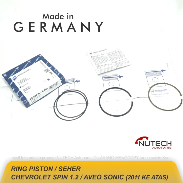Jual Ring Piston Seher Seker Chevrolet Spin 1.2 / Aveo Sonic KS Germany ...