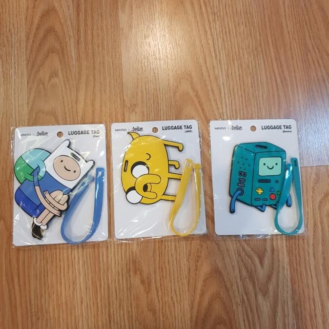 Jual Luggage Tag Adventure Time Finn Jake Beemo Tag Koper Miniso Japan ...
