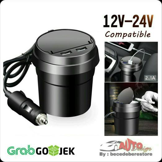 Jual Charger Mobil / Asbak Rokok / 2 In 1/ 2 Port USB | Shopee Indonesia