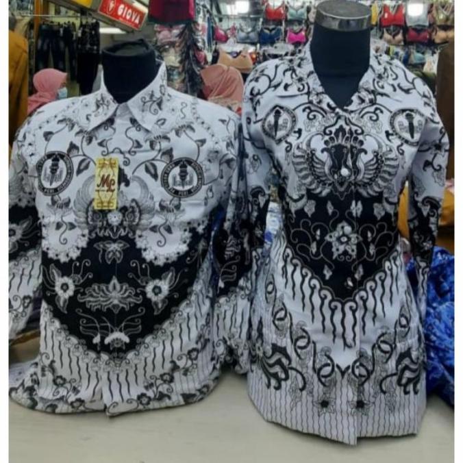 Jual Baju Kemeja Batik Seragam Pgri Guru Pria Wanita Shopee Indonesia