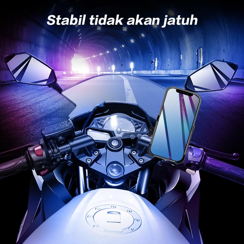 Jual Baru - Bonkyo Holder HP Motor Spion Bahan Besi Full Metal Aluminium Sepeda Body Motorcycle ...