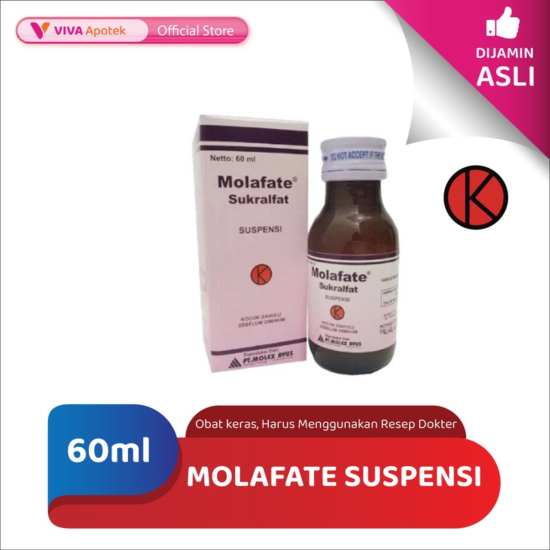 Jual Molafate Suspensi / Sucralfate / Maag / Gastritis (60 ml0 | Shopee ...
