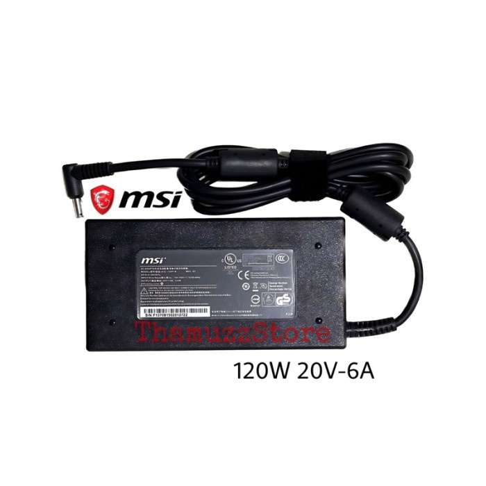 Jual Adaptor Charger MSI GF63 Thin 10SC MS-16R5 MS-1563 20V 6A 120Watt ...