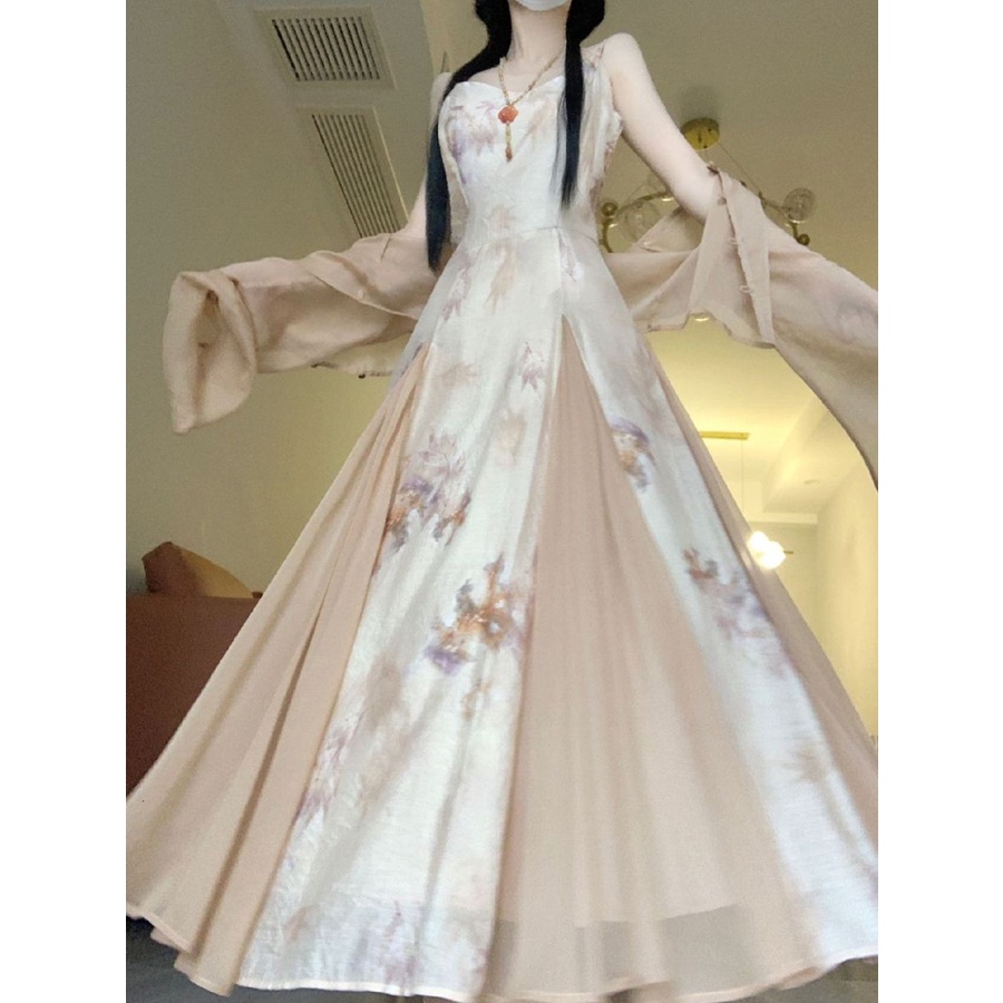 Jual Hanfu Version Han Elements Dress Ancient Costume Flow Fairy Skirt ...