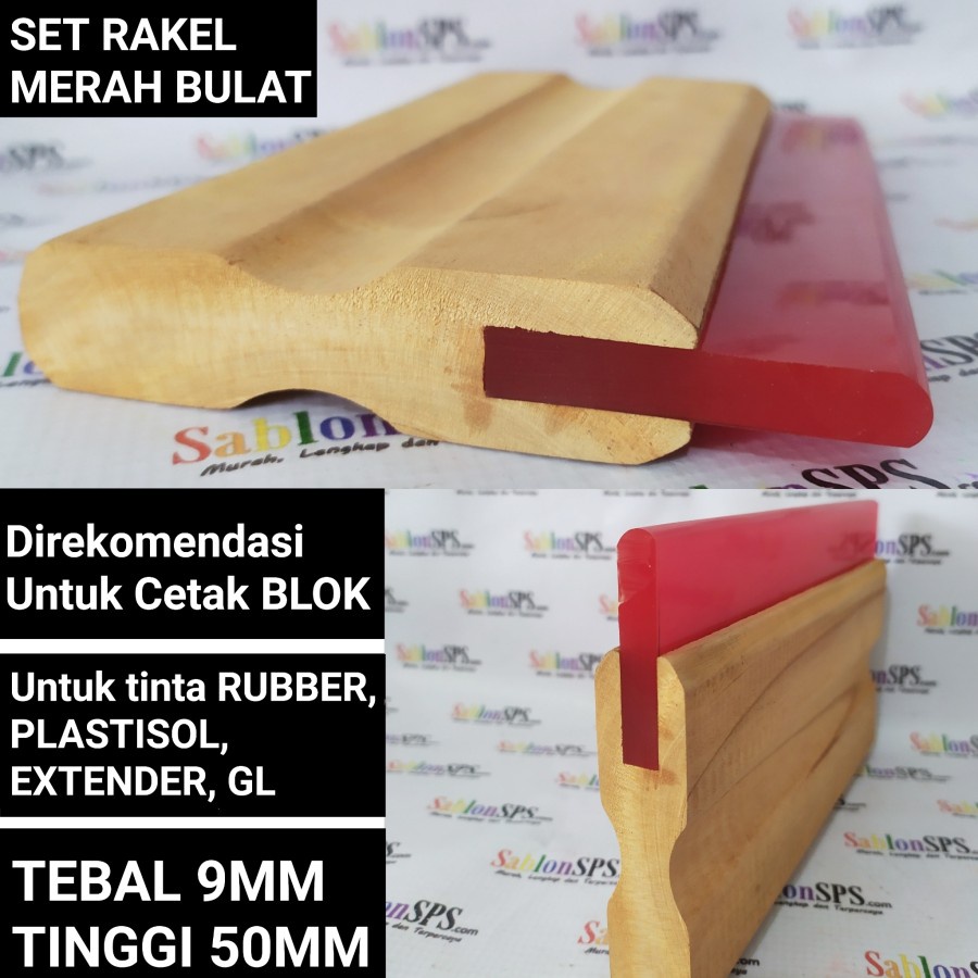 Jual RAKEL SABLON MERAH BULAT 9X50MM SET GAGANG KAYU P. 10CM | Shopee ...