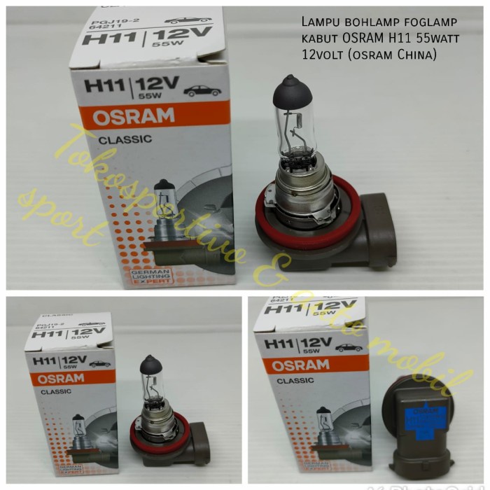 Jual Lampu bohlamp foglamp kabut H11 OSRAM 12v 55w Lampu kabut h11 ...
