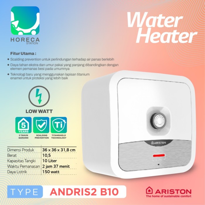 Jual ARISTON AN2 10B Water Heater Pemanas Air Listrik 10 Liter Andris2 ...