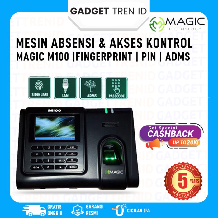 Jual MESIN FINGERPRINT MAGIC M100 MESIN ABSENSI TERMURAH GARANSI 1 ...