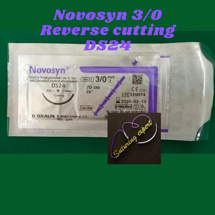 Jual MD - Novosyn 3/0 DS 24 cutting, (PGA/PGLA, absorb, Skin) | Shopee ...