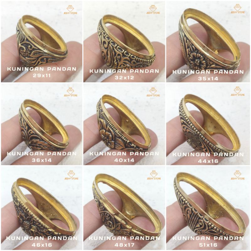 Jual ECERAN RING KUNINGAN SARI PANDAN UKIR | Shopee Indonesia