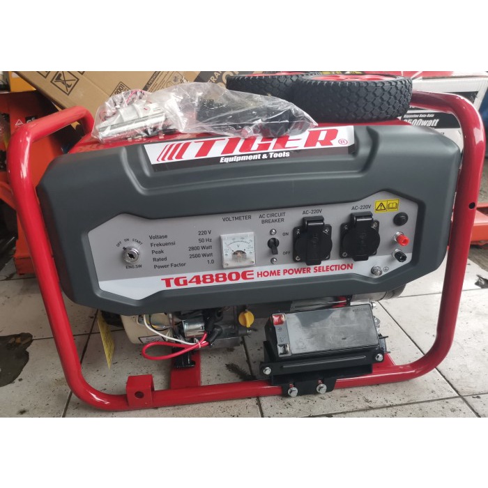 Jual GENERATOR GENSET RUMAH 2500 WATT STARTER BENSIN TIGER TG 4880 E ...