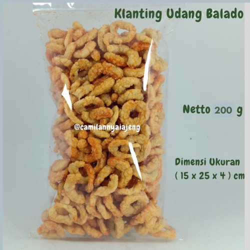 Jual Kelanting Klanting Udang Balado Renyah Original Gurih Asin 250 G ...