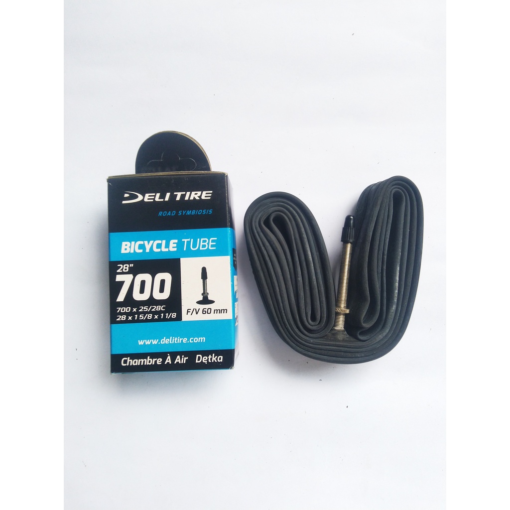 Jual Ban Dalam Sepeda Ukuran 700 x 25/28c DeliTire Original FV Presta 60mm | Shopee Indonesia