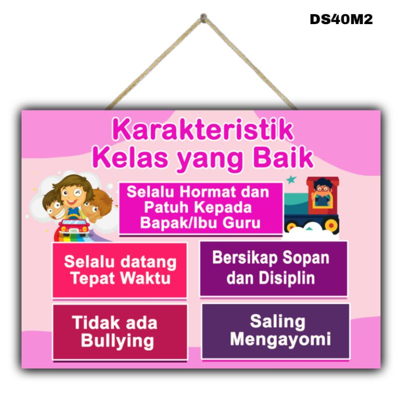 Jual Hiasan dinding Poster KARAKTERISTIK KELAS YANG BAIK gantungan dinding edukasi sekolah ...