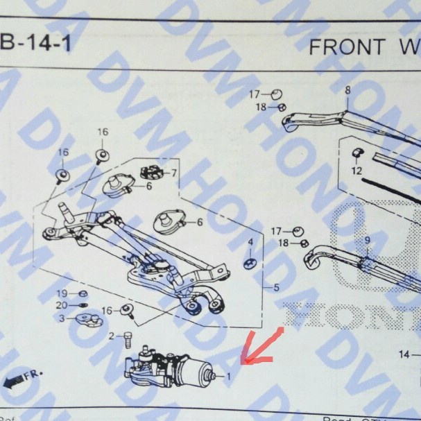 Jual Motor/Dinamo Wiper Depan Original HRV RU ( DVM DAVID MOTOR ...