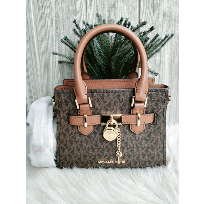 Jual TAS BRANDED HAMILTON MINI SATCHEL SIGN BROWN,POWDER BLUSH | Shopee ...