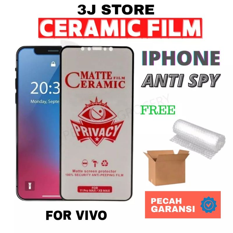 Jual TEMPERED GLASS CERAMIC MATTE SPY PRIVACY VIVO S1 S1 PRO Y12 Y17 ...