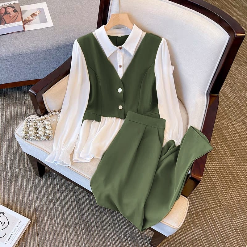 Jual One Set Wanita Stelan Ootd Hijab Onset Kekinian Setelan Korean Style Baju Satu Stel Setcel ...