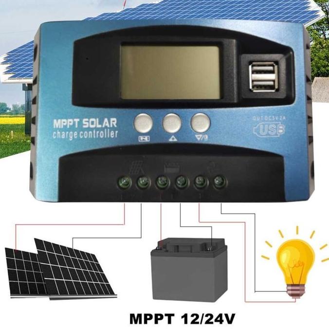 Jual SCC MPPT 30A 60A 100A Auto Charge Controller PWM 12V/24V/48V 20A 40A Kualitas Baik | Shopee ...