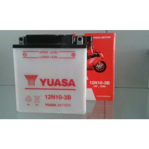 Jual AKI YUASA 12N10-3B 12 Volt 10 Ah Binter Mercy Vespa Excel Genset | Shopee Indonesia