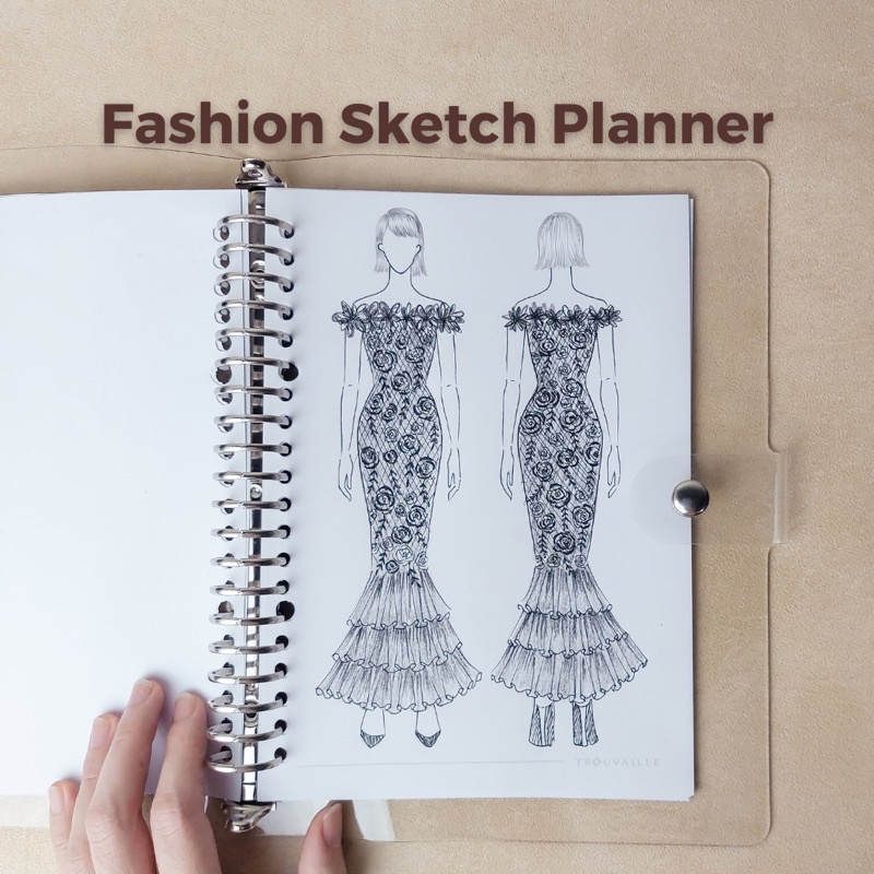 Jual Fashion Sketch Planner / Binder Sketsa Fashion Designer ukuran A5 ...
