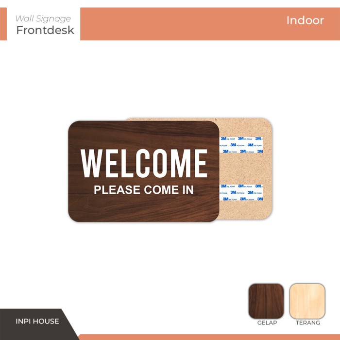 Jual Signage Welcome - Papan Tanda Selamat Datang - Wall Sign | Shopee ...