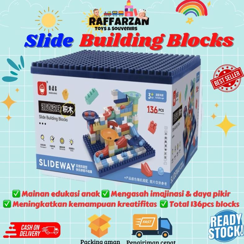 Jual 136pcs Mainan Balok Susun Anak Dengan Bola Dan Rail / Brick With ...